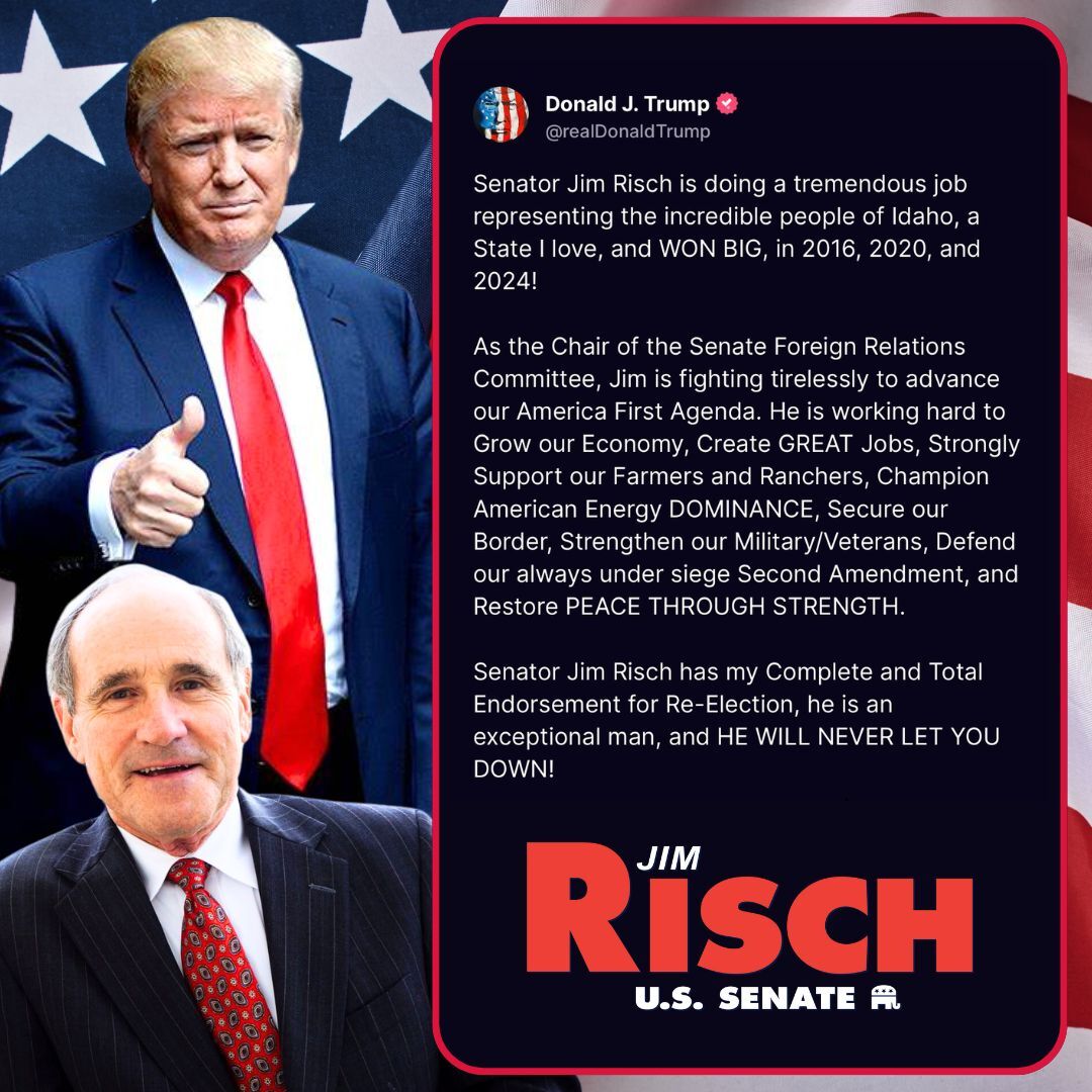 Senator Risch Announces Re-election Campaign, Trump Endorses Risch ...
